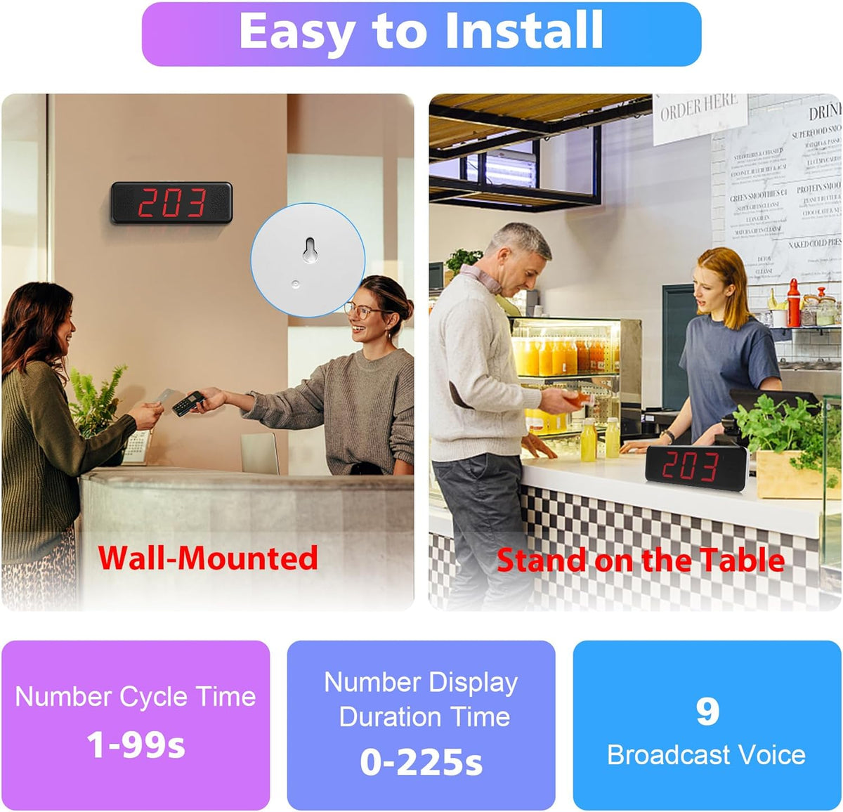 CallTou Wireless Calling System, Dual Speaker 3 Digit Queue Calling Ta ... CallTou Wireless Calling System, Dual Speaker 3 Digit Queue Calling Ta ...