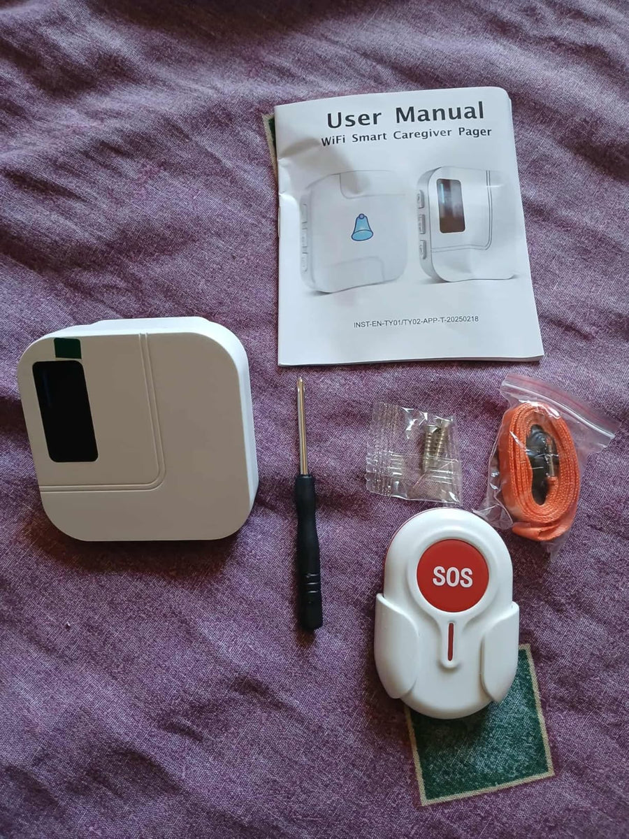 CallTou Wireless Caregiver Pager Emergency Button for Seniors WiFi ...