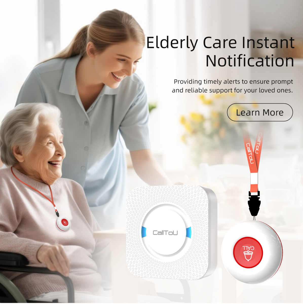 CallToU Wireless Caregiver Pager Smart Call System Nurse Calling Alert ...