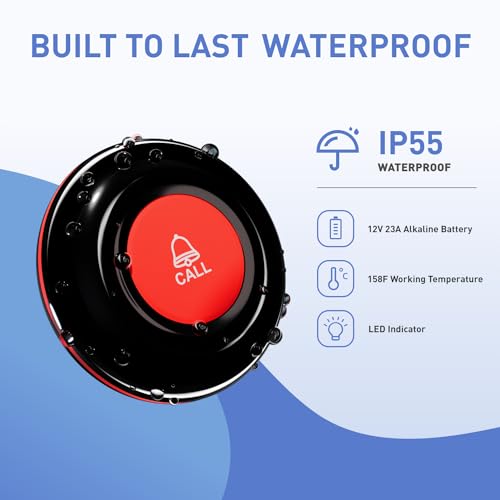 CallToU Nurse Call Buttons | Caregiver IP55 Waterproof Call Button
