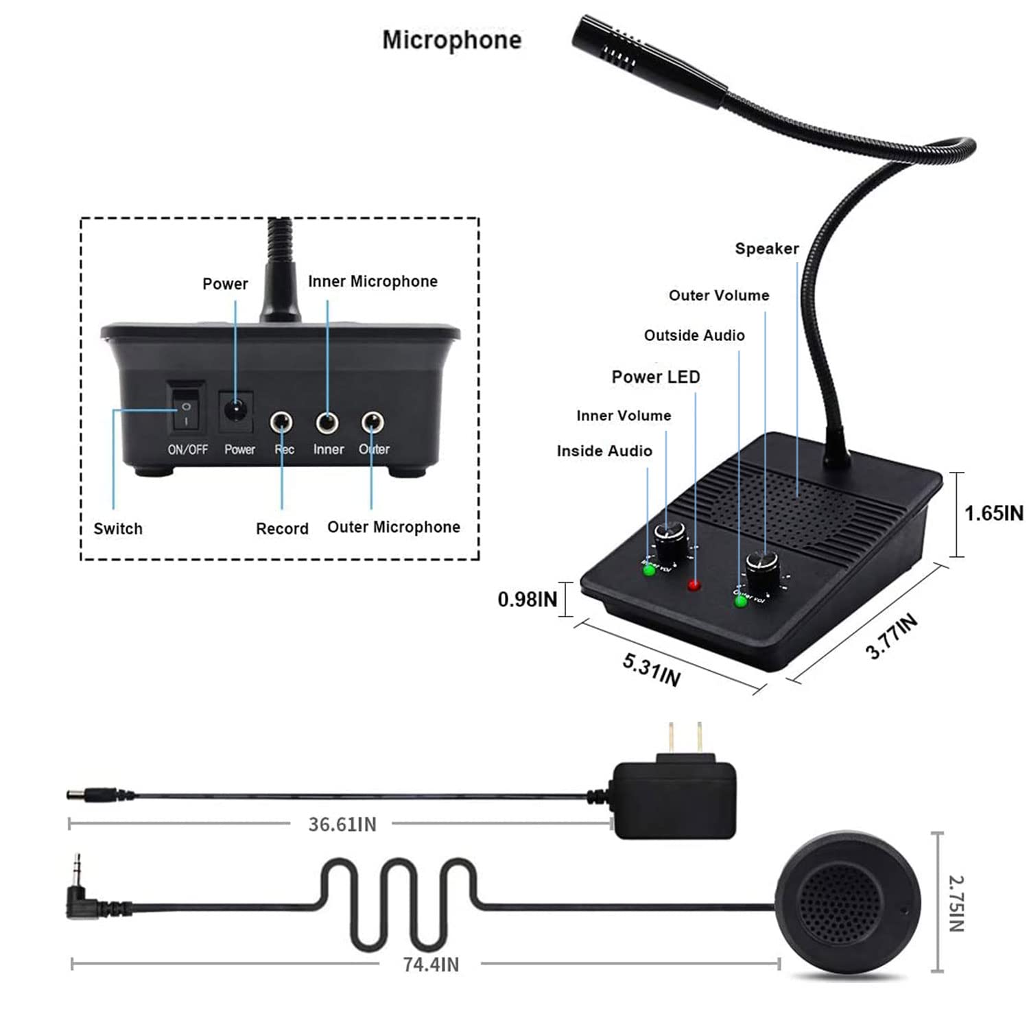 CallTou Window Speaker Intercom System – Clear Dual-Way Communication for Banks, Offices ...