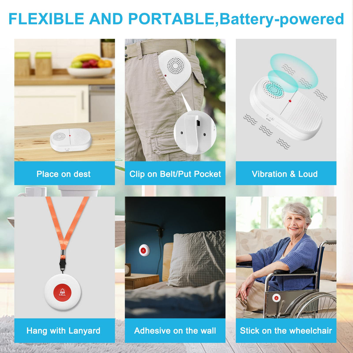CallToU Caregiver Pager Vibration Pager Nurse Calling Alert System eld