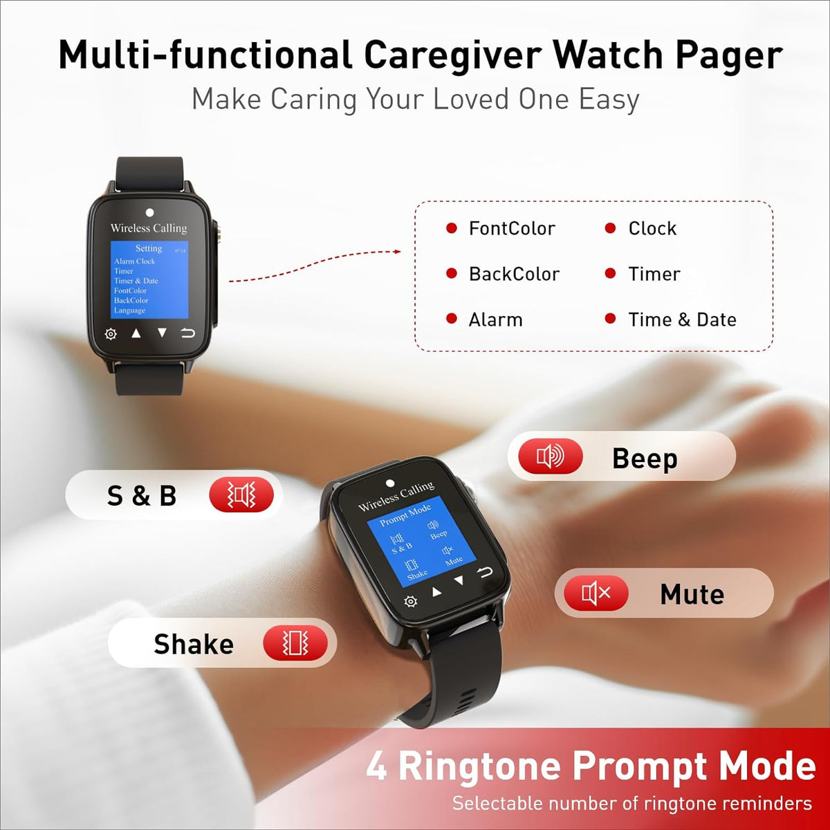 CallTou Convenient & Portable Wireless Watch Caregiver Pager – CallToU