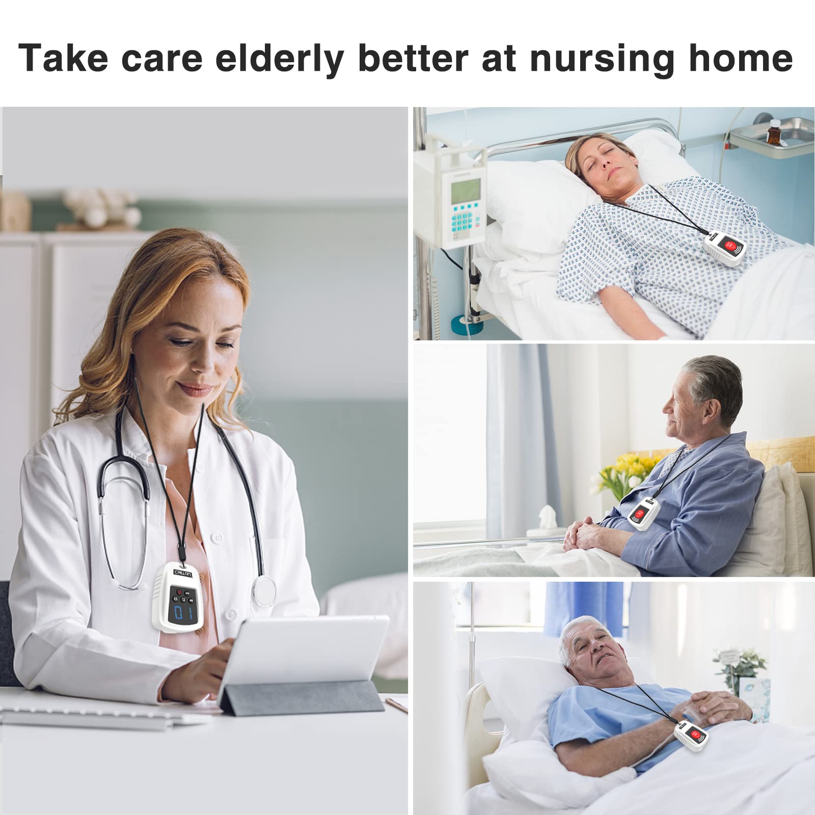 CallToU Wireless Caregiver Pager with Hangable Transmitters