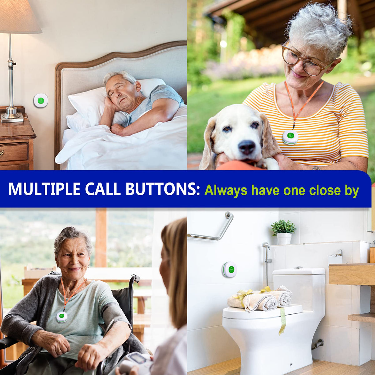 CallToU Caregiver Pager Panic Button & Elderly Pager Alert Button Range ...