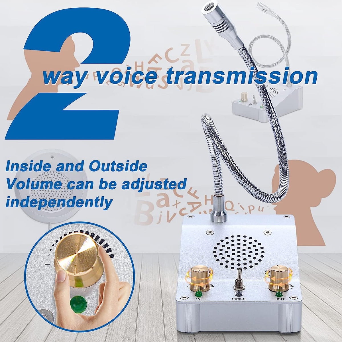 CallToU Window Speaker Intercom System,Dual-Way Intercom System