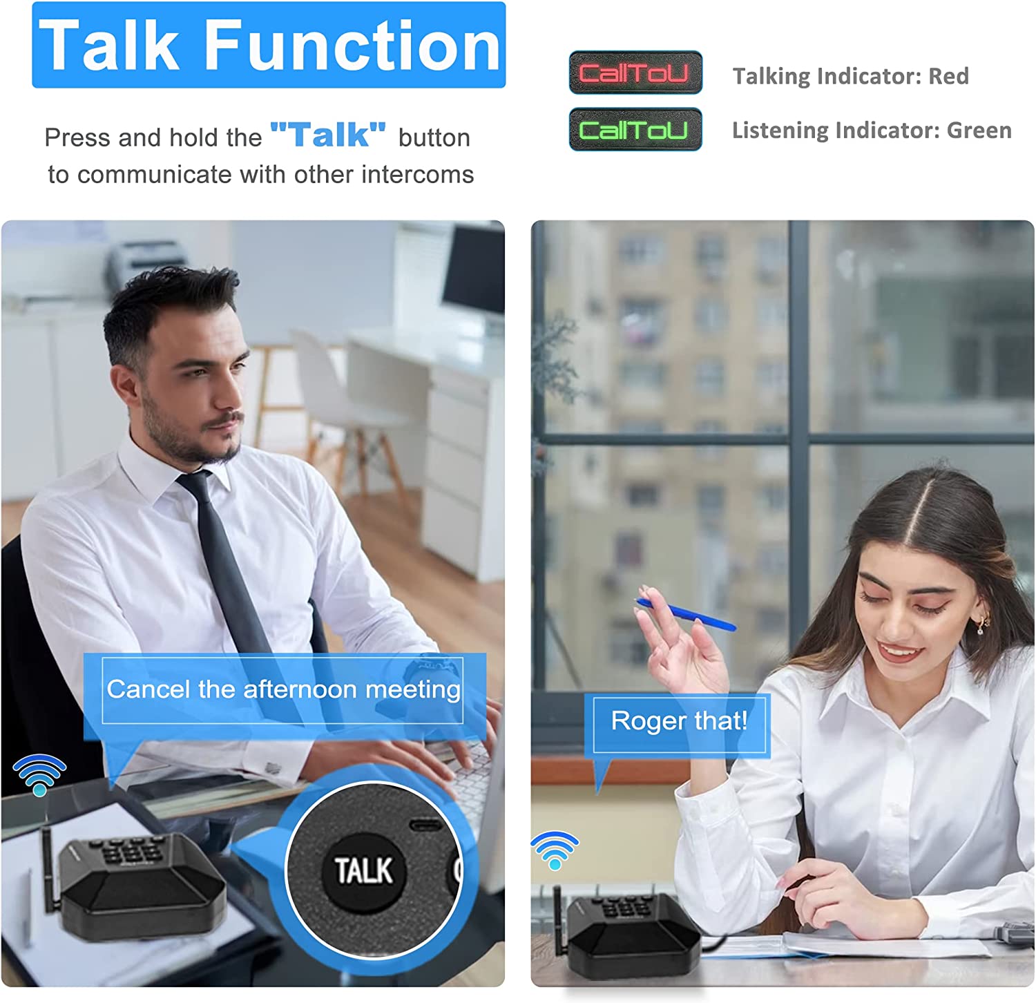 CallToU Wireless Intercom System, 7 Channels 3 Code Security Intercom