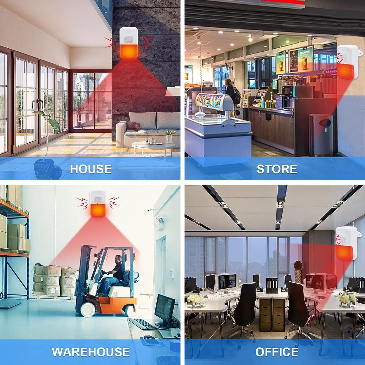 CallToU Motion Sensor Alarm Wireless Infrared Indoor Security System