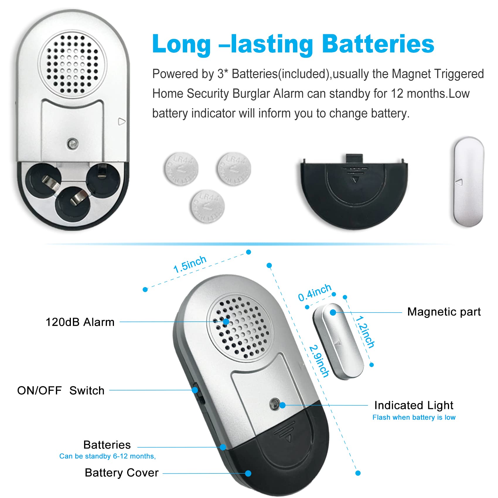 CallToU Door Alarm for Home Wireless Door Alarms for Kids Safety