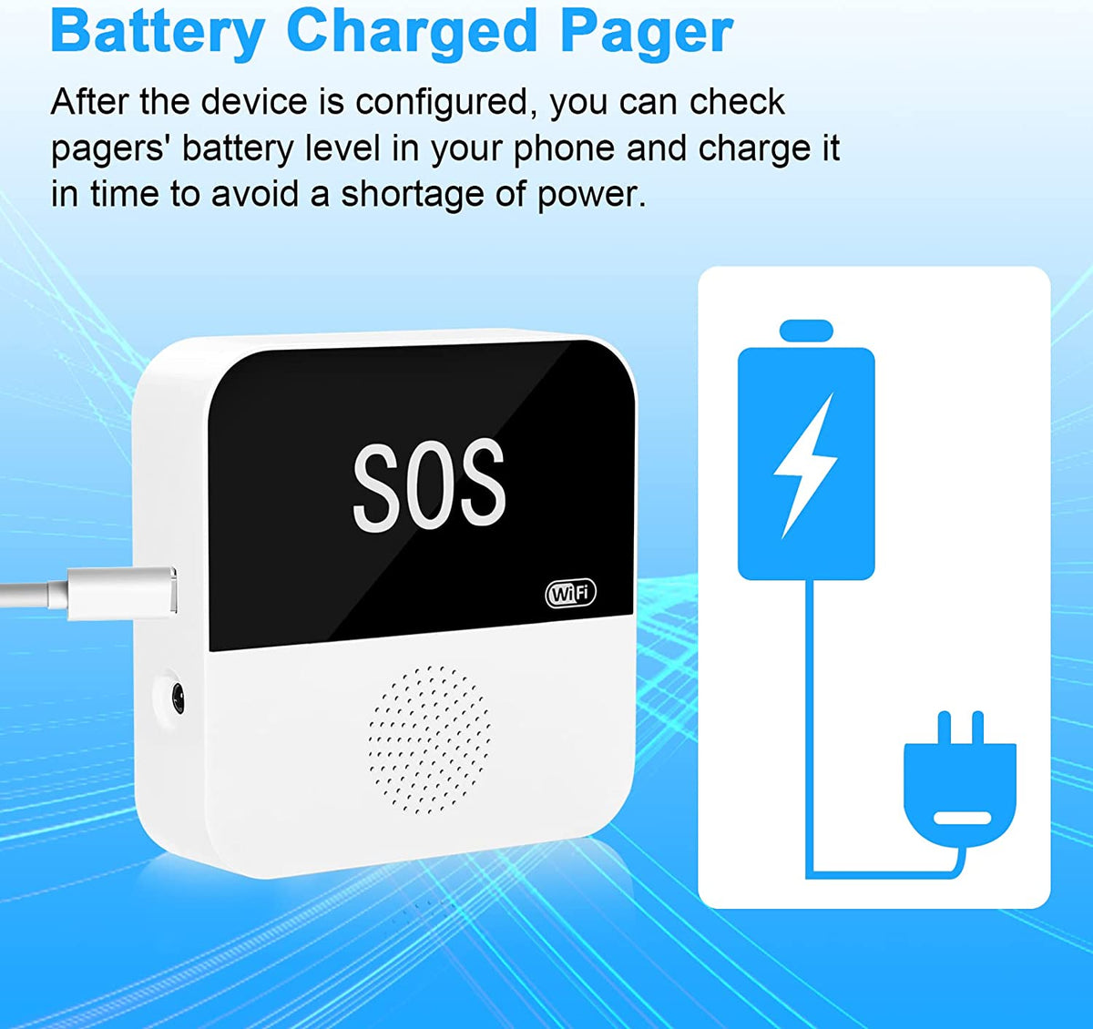 CallToU WiFi Rechargable Smart Wireless Caregiver Pager Call Button