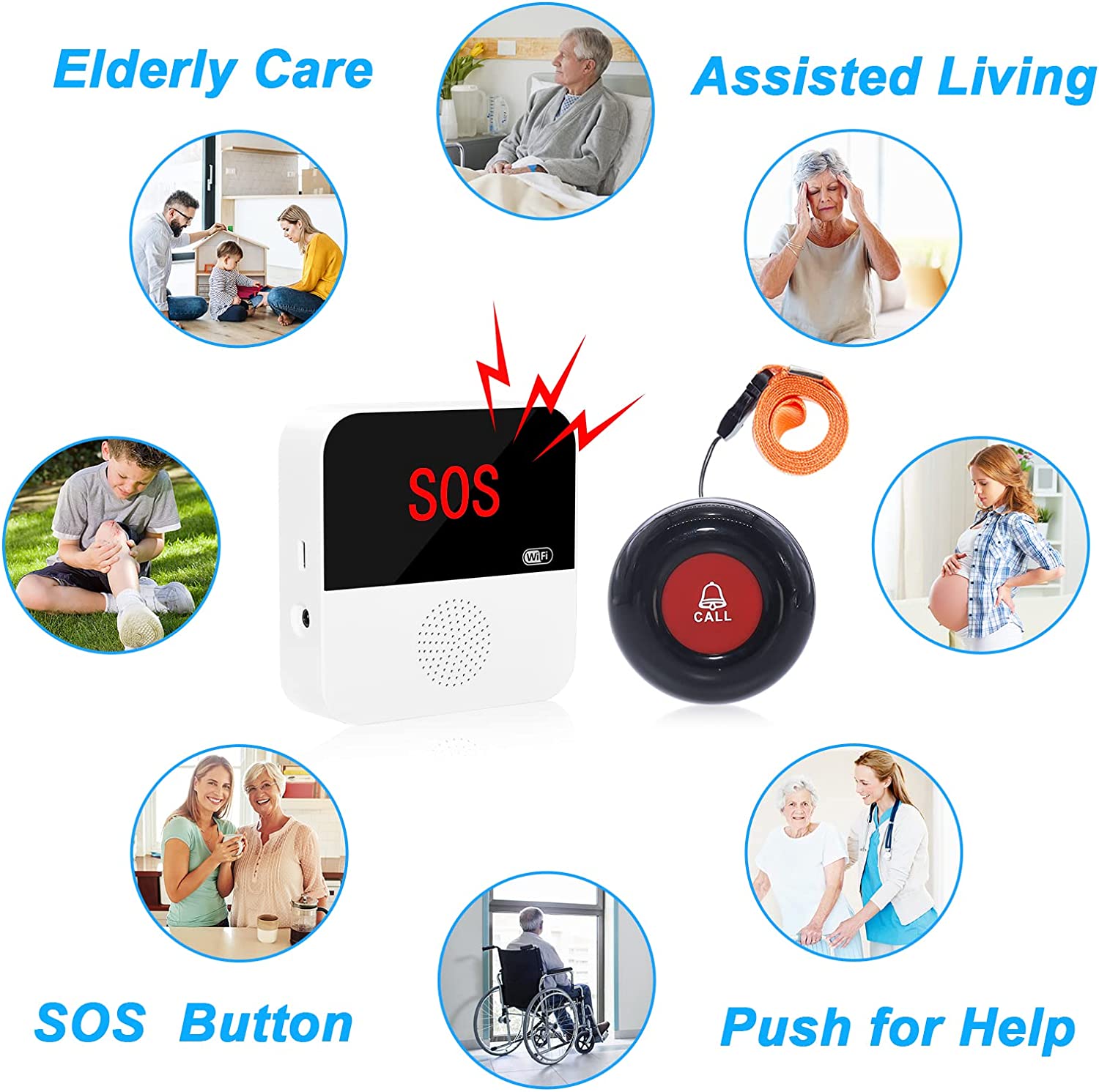 CallToU Fall Alert Device for Elderly Patient Seniors Disabled