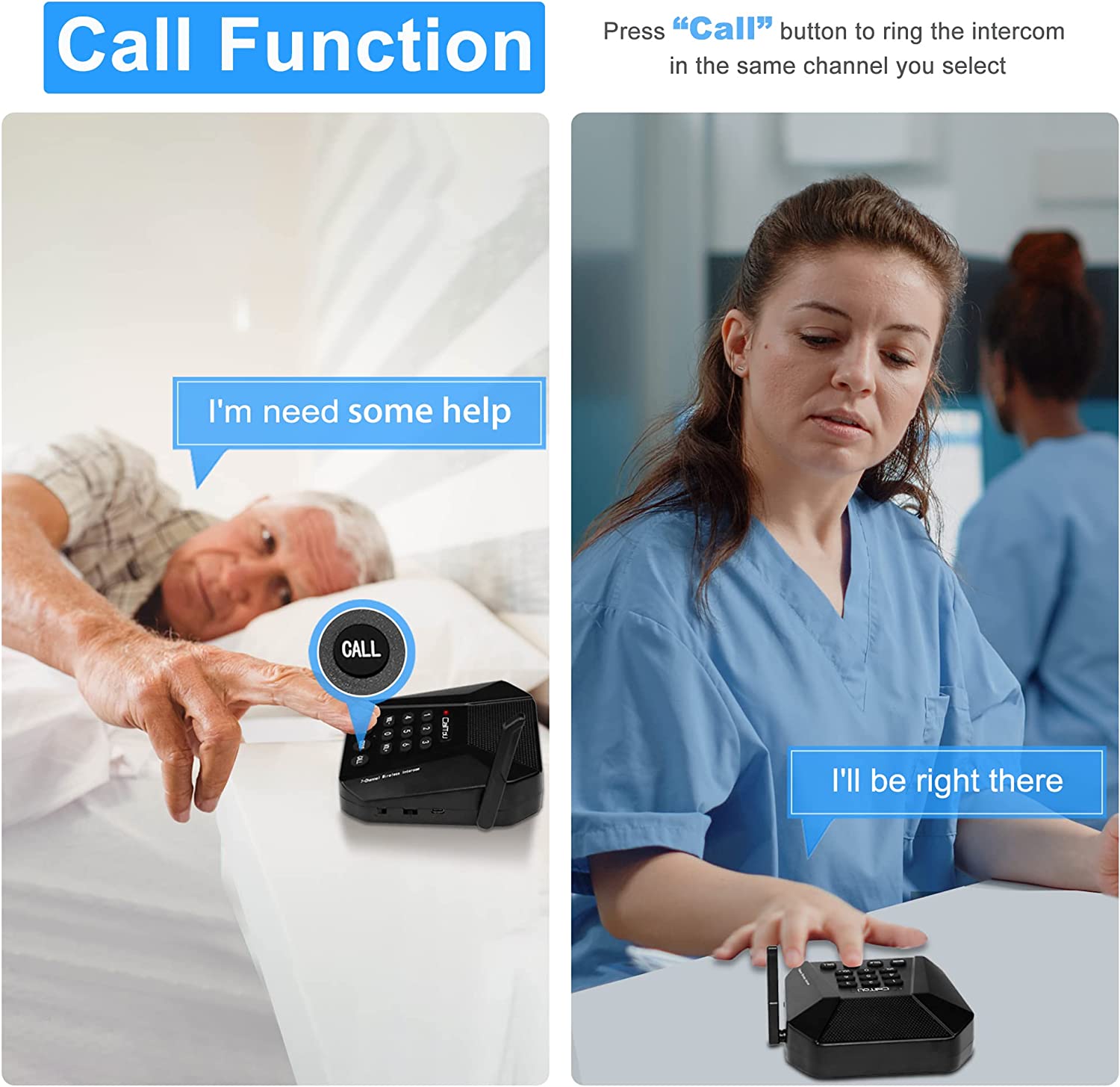 CallToU Wireless Intercom System, 7 Channels 3 Code Security Intercom